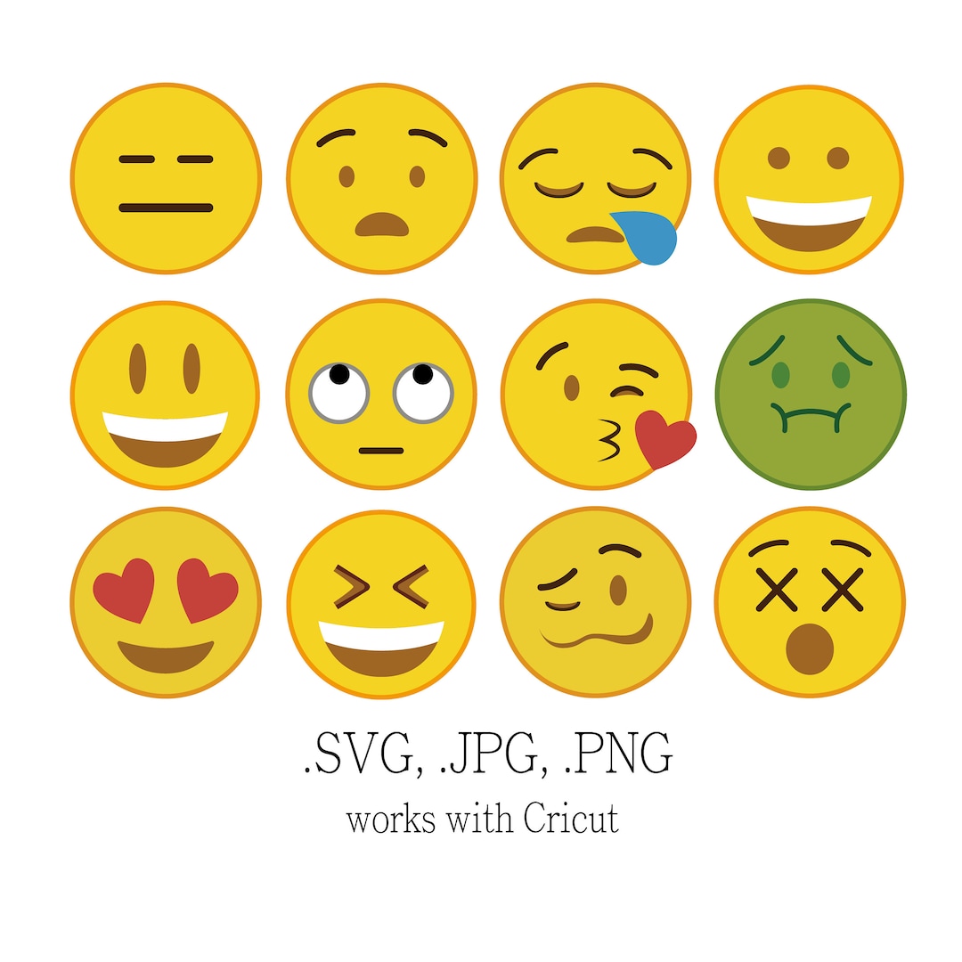 Cricut Emoji Svg Files - Emoji SVG Collection - Emoji Clipart - Emoji ...