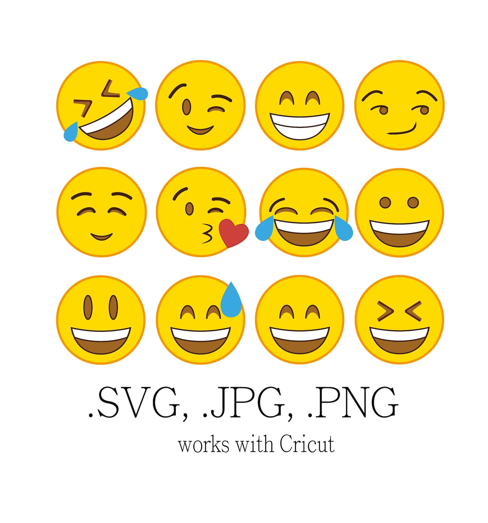 Cricut Emoji Svg Files - Emoji SVG Collection - Emoji Clipart - Emoji ...