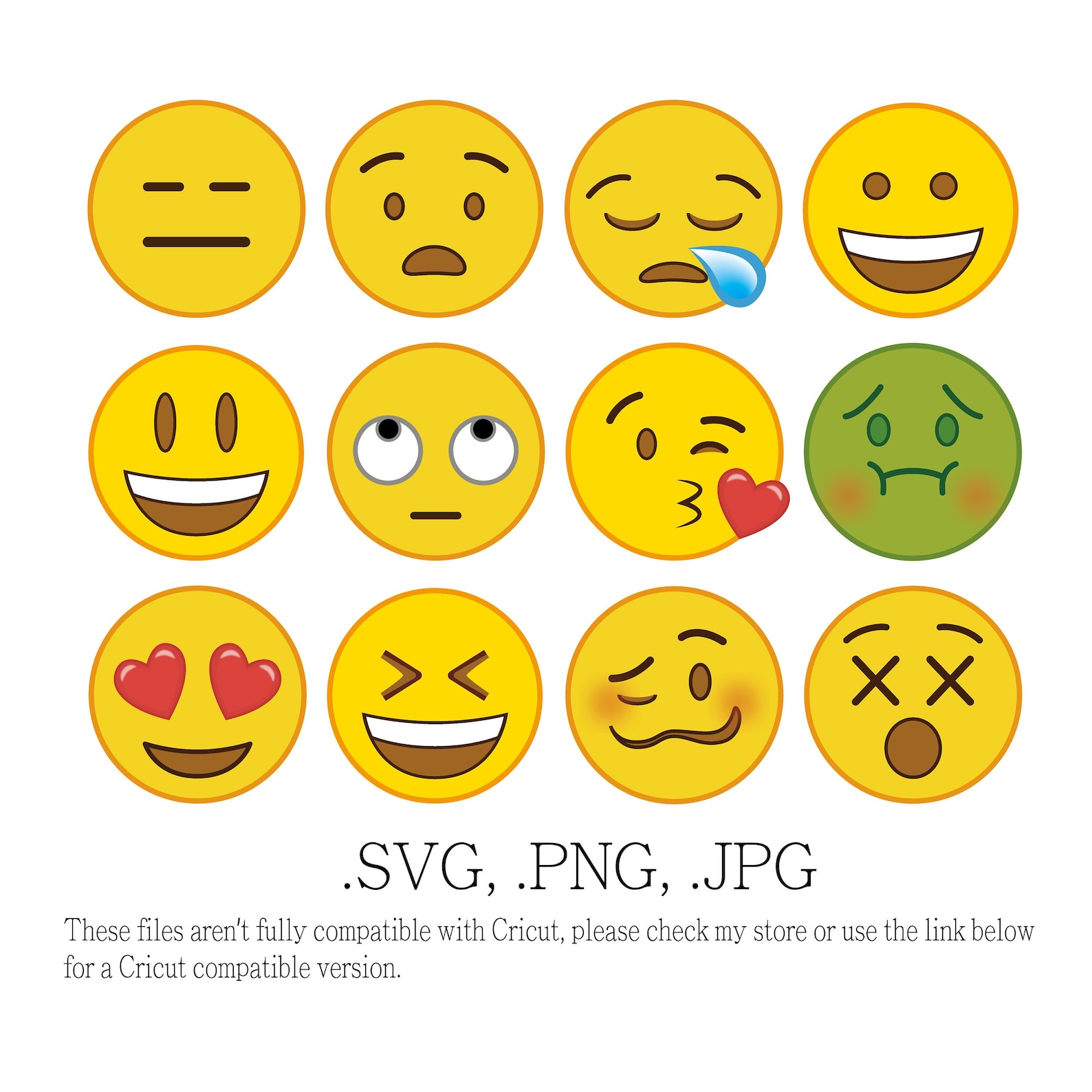 Emoji SVG Collection - Emoji Clipart - Emoji Bundle - Emoji Svg Files ...