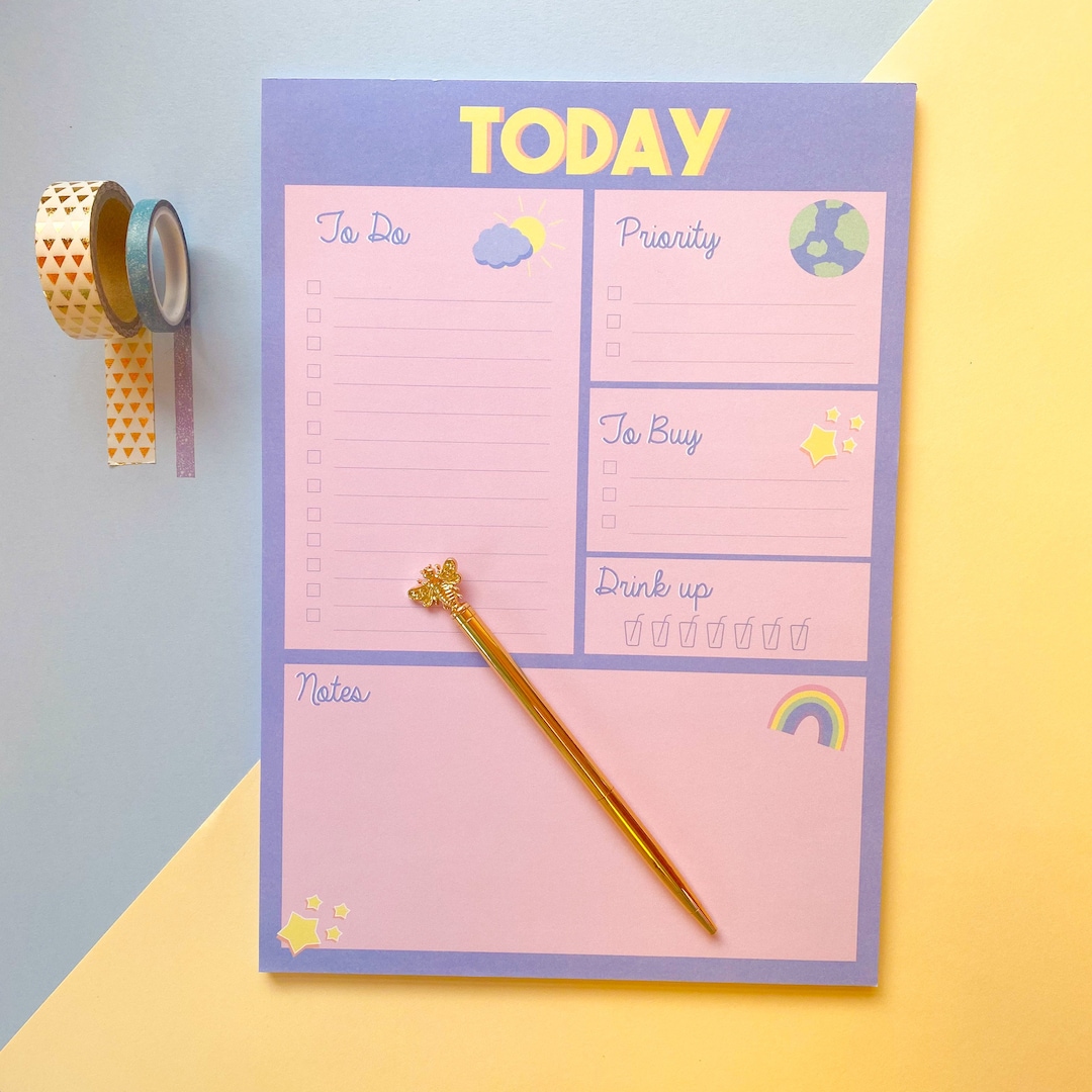 A4 Daily Desk Planner, to Do Pad, Tracker - Etsy