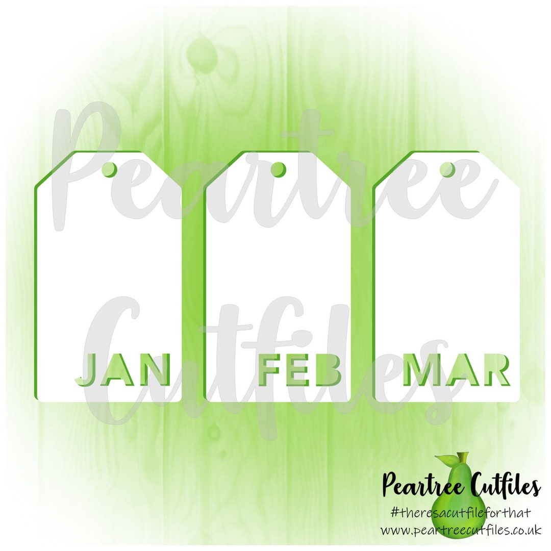 Jan Feb Mar Tags Svg Png Jpg Cutfile - Etsy