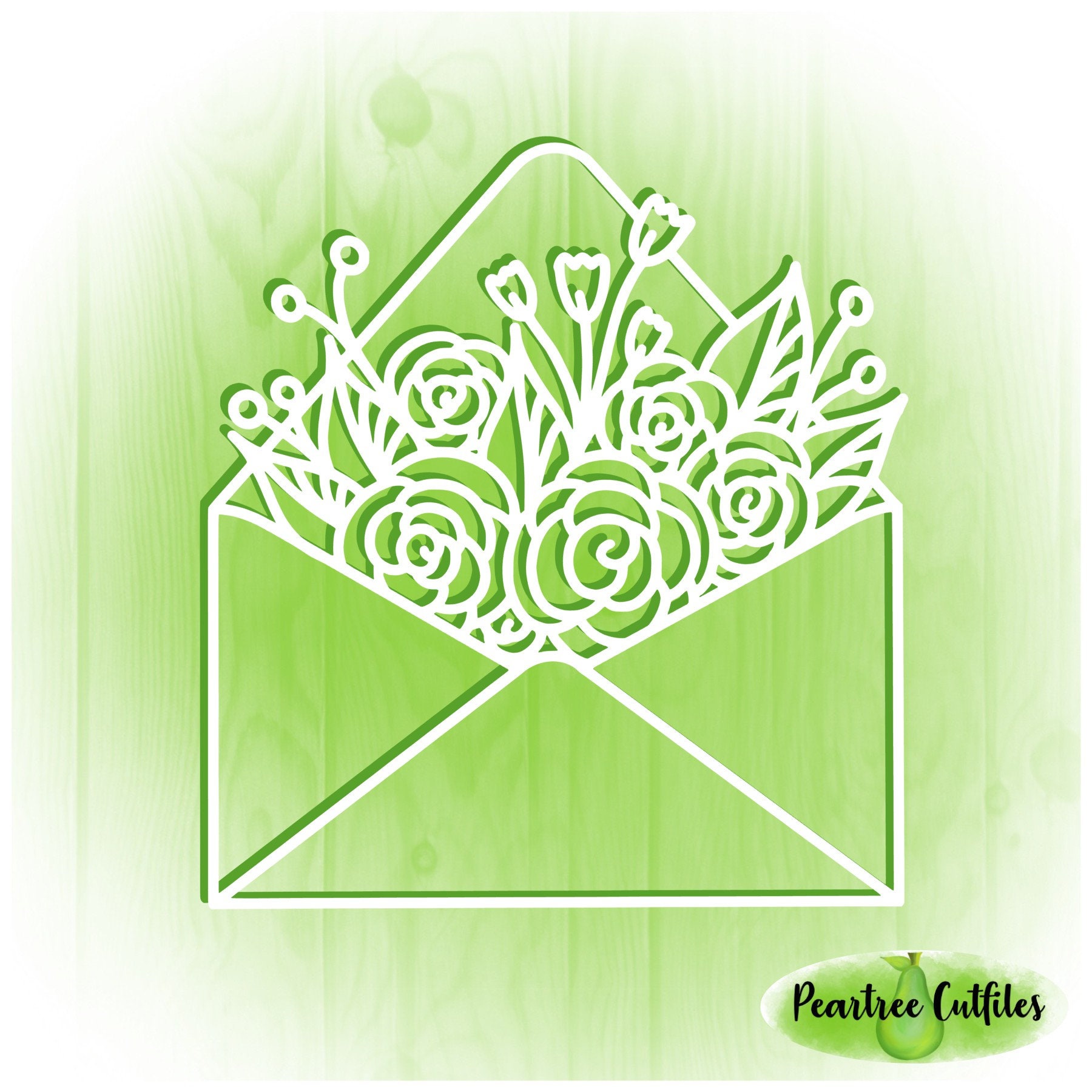 Envelope of Flowers Svg Png Jpg Cutfile - Etsy