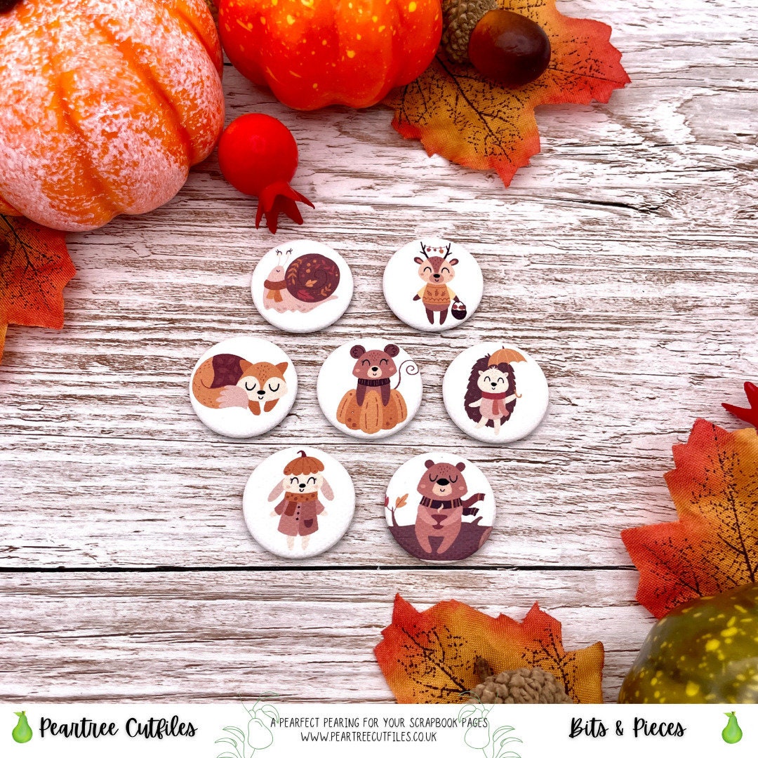 Cute Autumn Creatures Flair Canvas Scrapbooking - Etsy