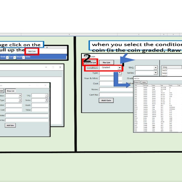 Coin Inventory Spreadsheet - Etsy