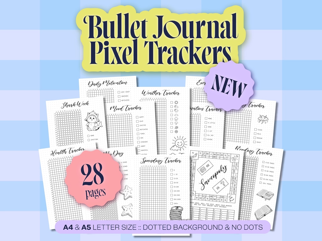 2026 YEARLY TRACKERS BUNDLE – 28 Pixel Trackers / Bullet Journal ...
