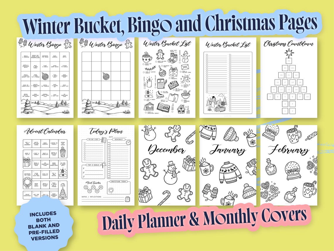 2026 WINTER JOURNAL BUNDLE Printable Journal Pages / Digital Planner ...