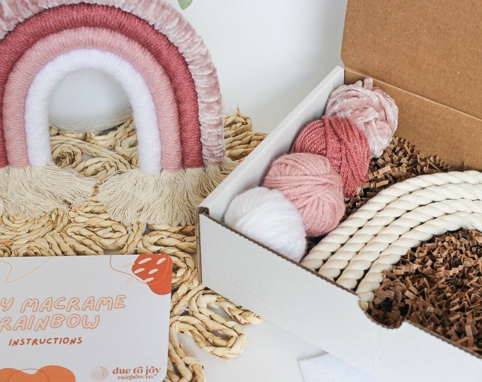 DIY Macrame Rainbow Kit, Make Your Own Rainbow Wall Art, Rainbow Kit ...