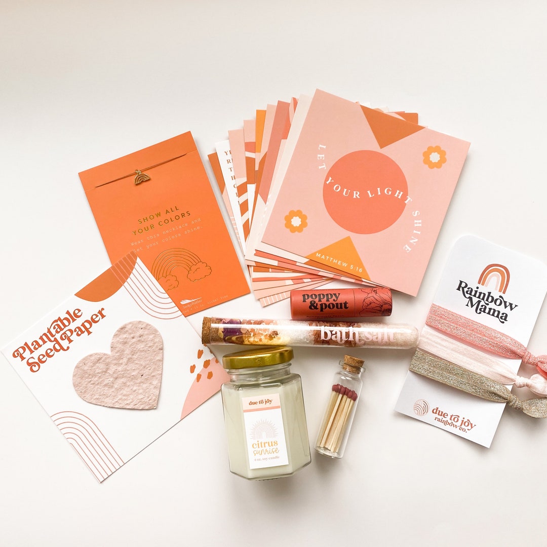 Rainbow Mama Gift Set Gift For New Mom Pregnancy After Loss Gift For rainbow-mama-gift-set-gift-for-new-mom-pregnancy-after-loss-gift-for