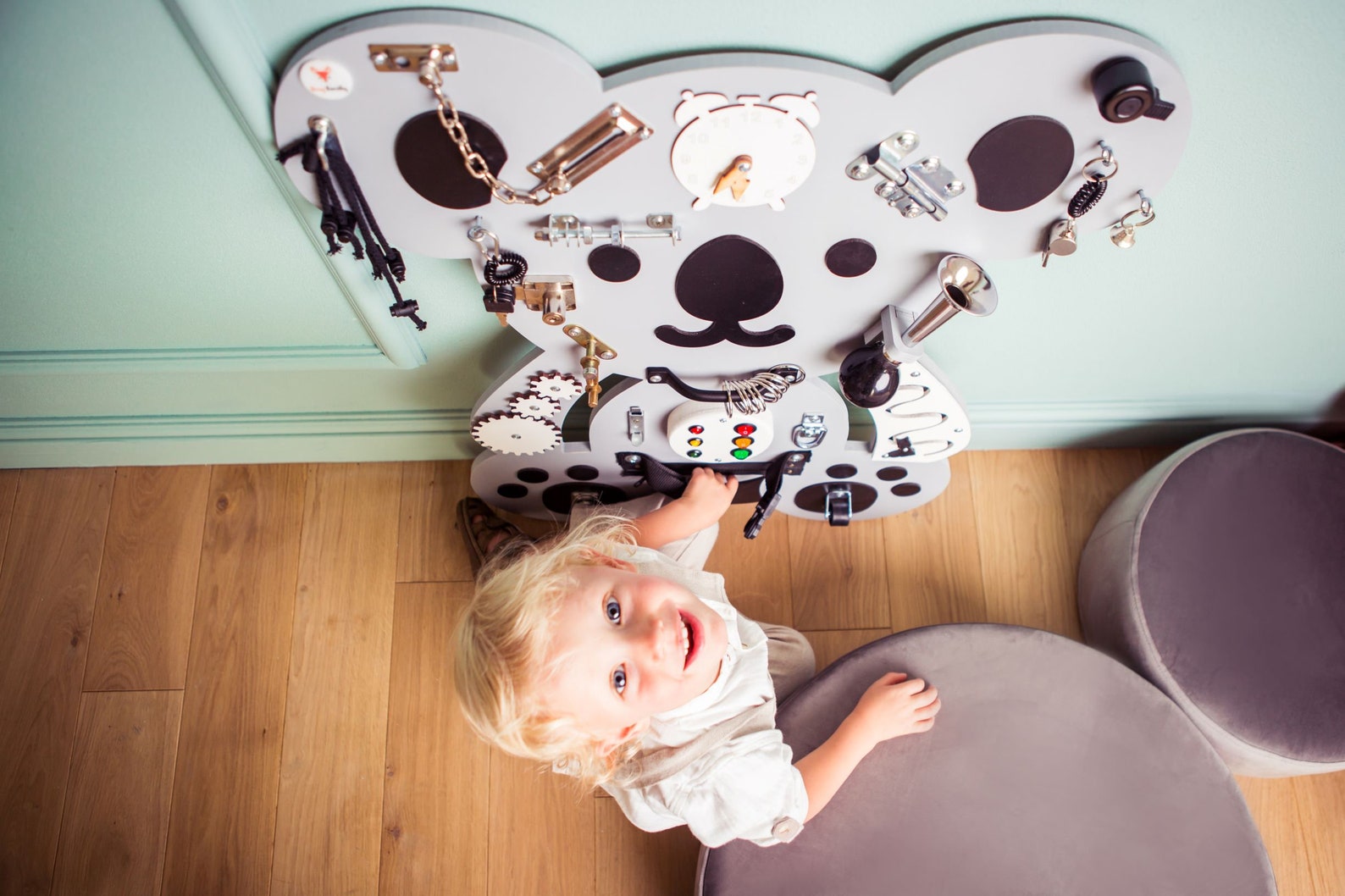 Koala Grey Busy Board Personalized Birthday Present - Etsy