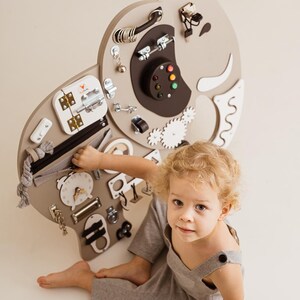 Personalized Elephant Busy Board, Montessori Sensory Activity Toy - Etsy