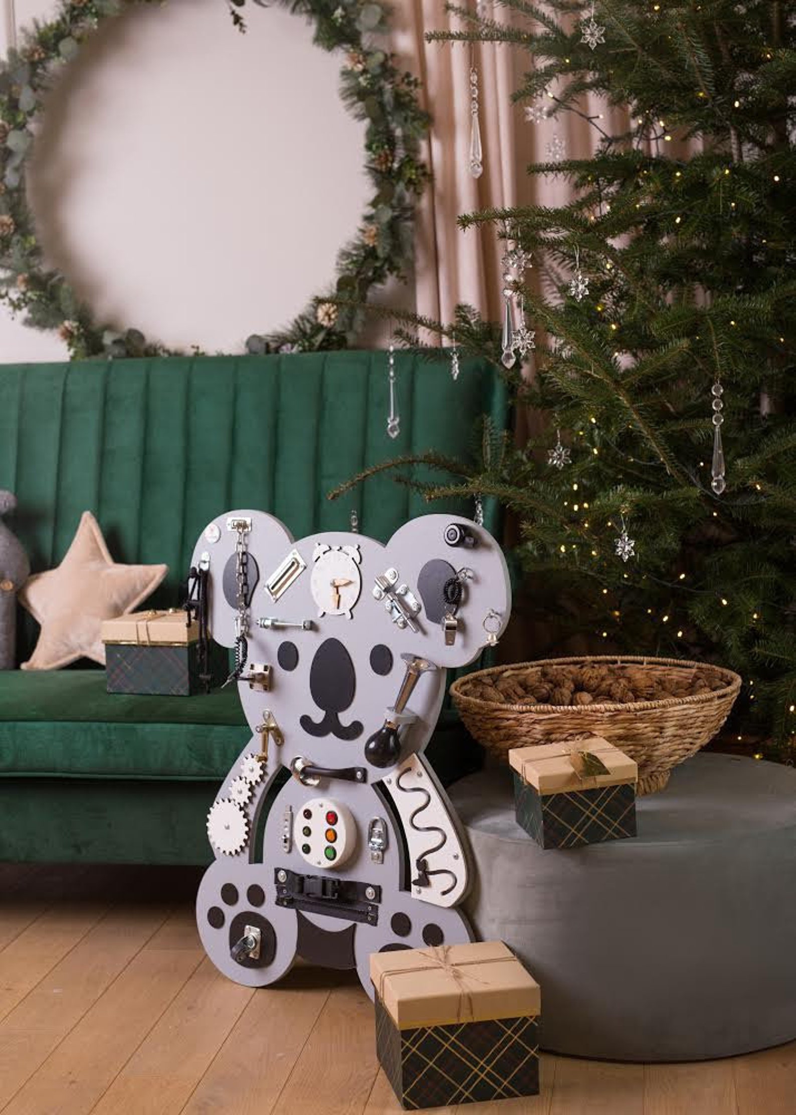 Koala Grey Busy Board Personalized Birthday Present - Etsy