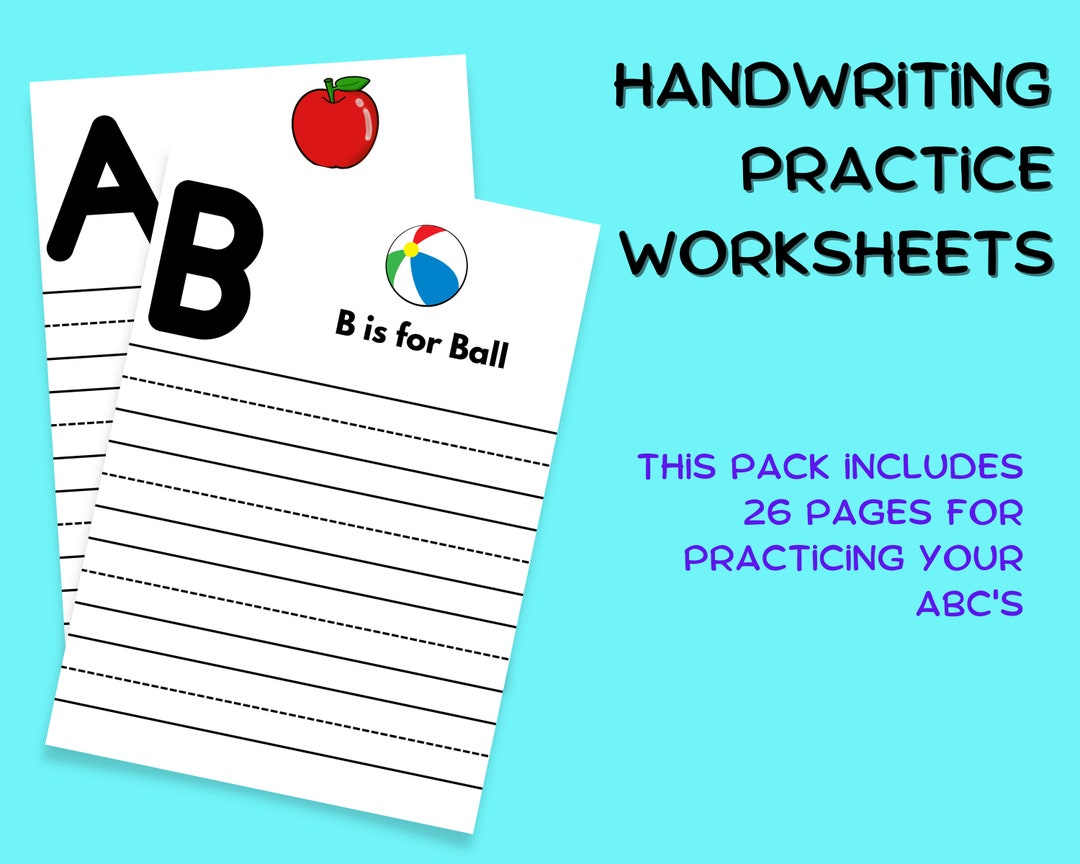 ABC Handwriting Practice Alphabet Practice Digital Print - Etsy