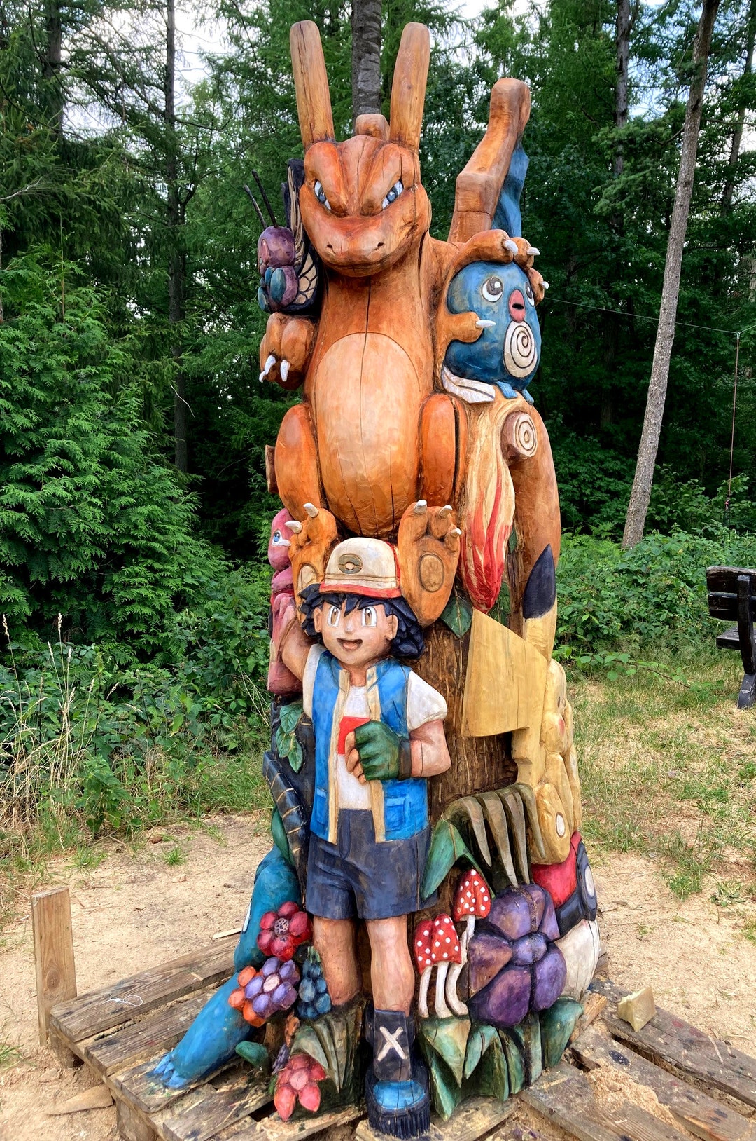 The Pokemon Bunch! Sculpture, Wood - Etsy