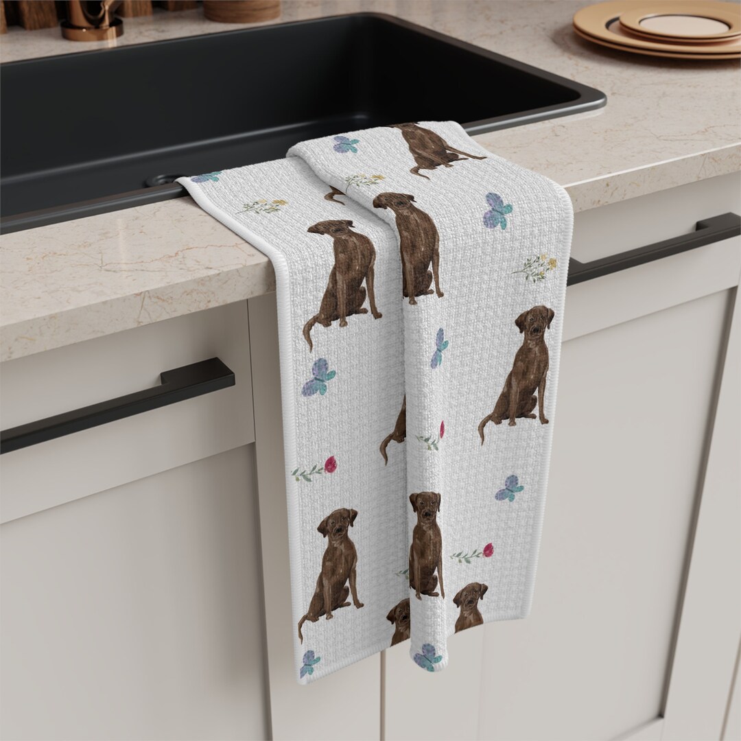 Chocolate Labrador Tea Towel, Kitchen Decor, Kitchen Towel, Brown ...