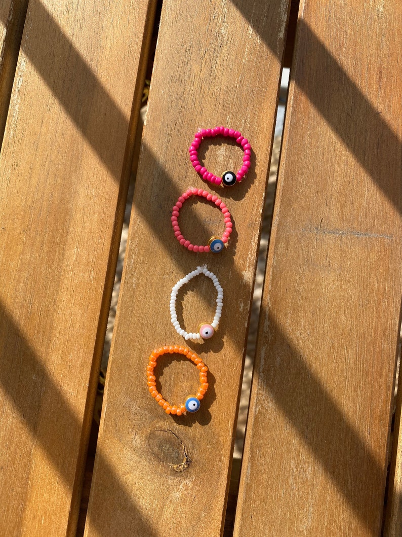 Flower Beaded Ring - Etsy