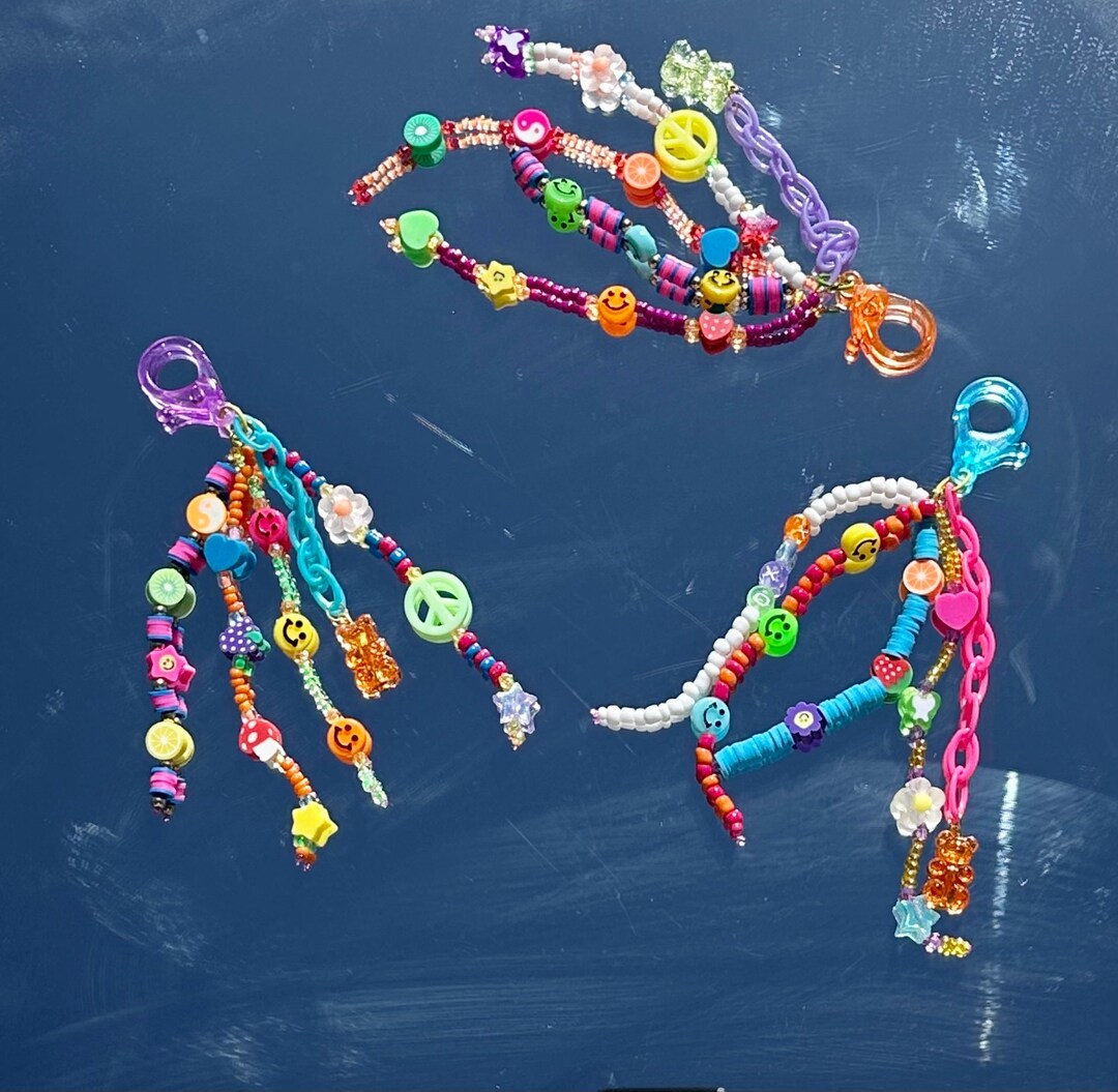 Trendy Spring Rainbow 4 Strand Keychain - Etsy