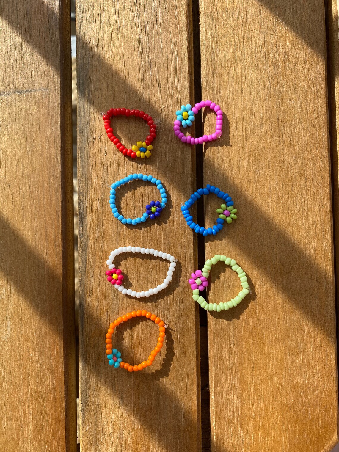 Flower Beaded Ring - Etsy