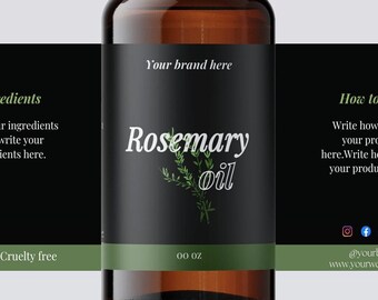 Rosemary Oil Label - Etsy