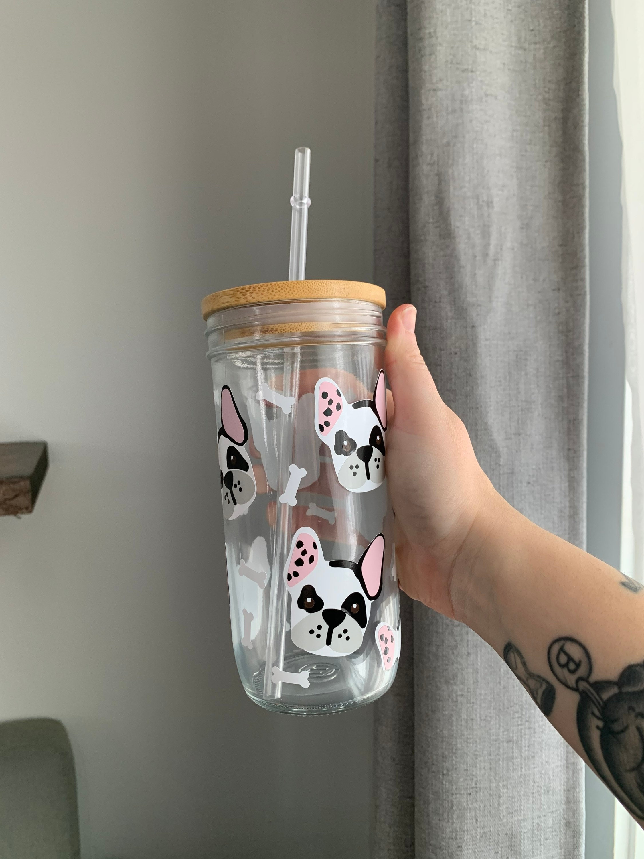 FRENCHIES CUP | Frenchies Glass Cup | French Bulldogs | Glass Cup ...