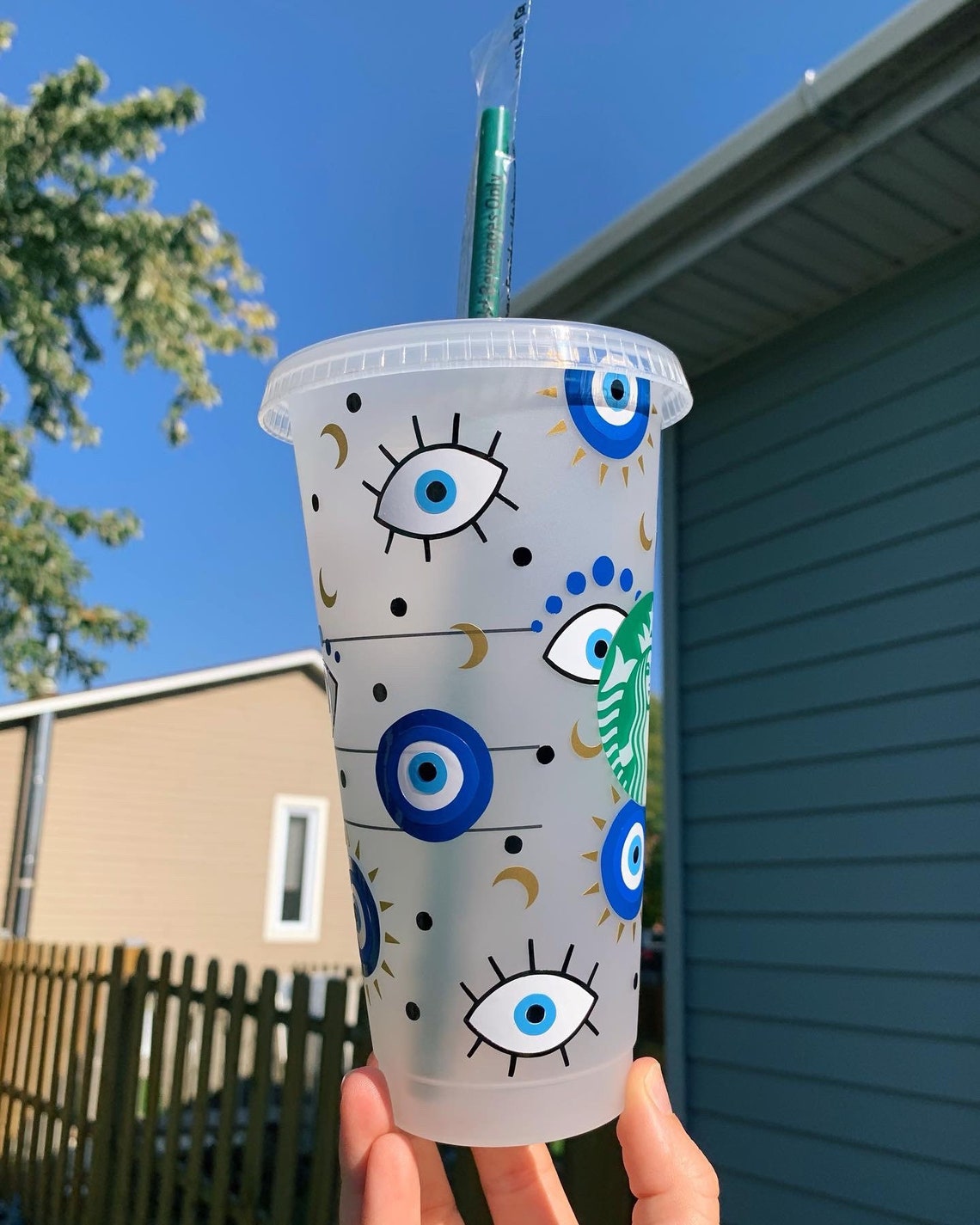 EVIL EYE CUP Evil Eye Starbucks Cup Evil Eye Starbucks | Etsy