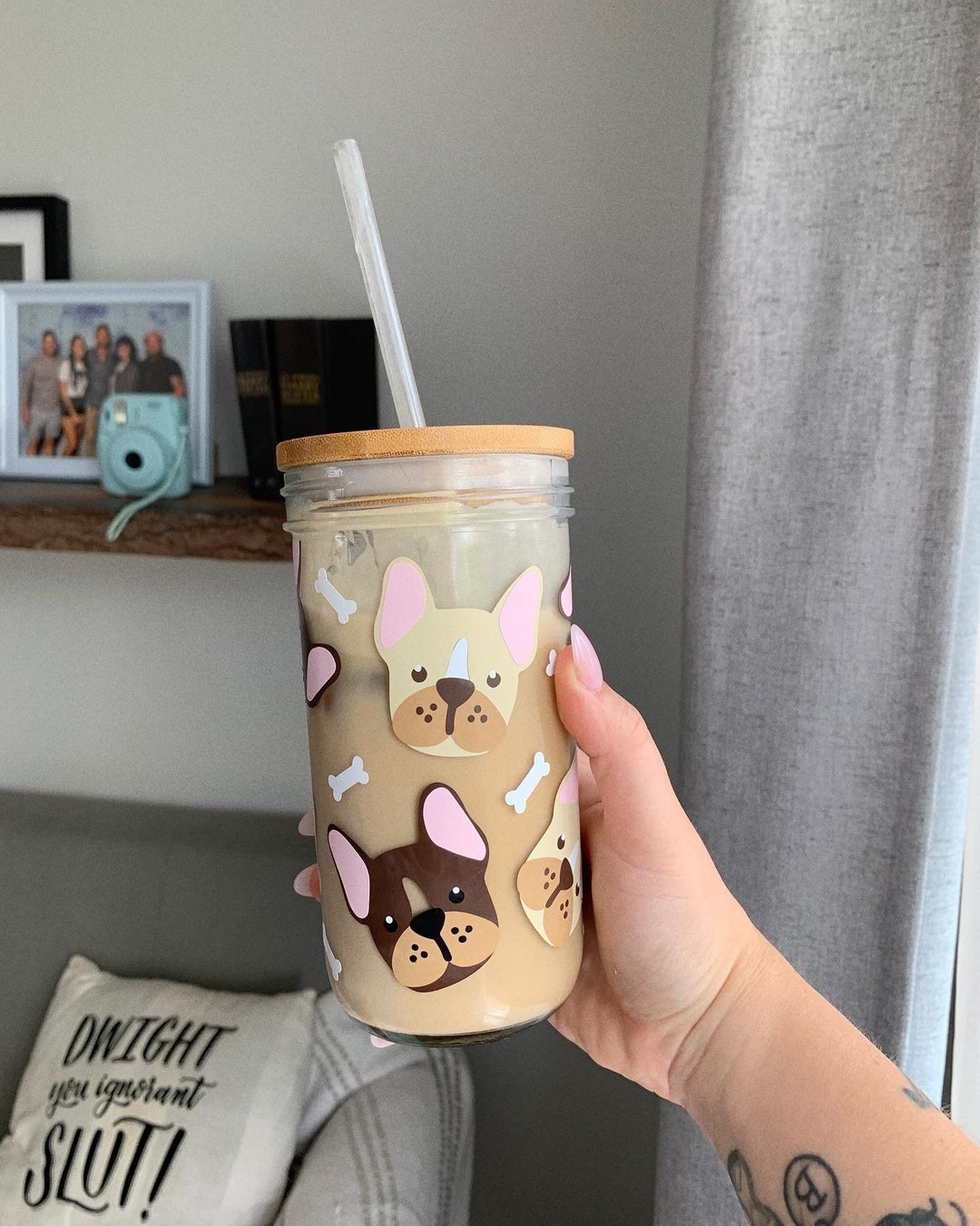 FRENCHIES CUP | Frenchies Glass Cup | French Bulldogs | Glass Cup ...