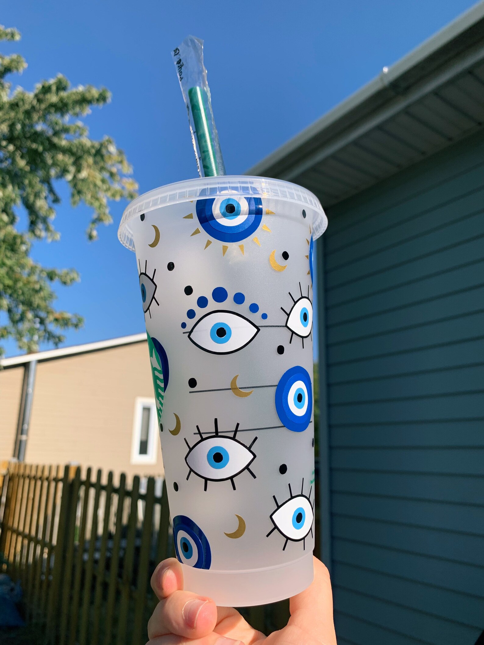 EVIL EYE CUP Evil Eye Starbucks Cup Evil Eye Starbucks | Etsy