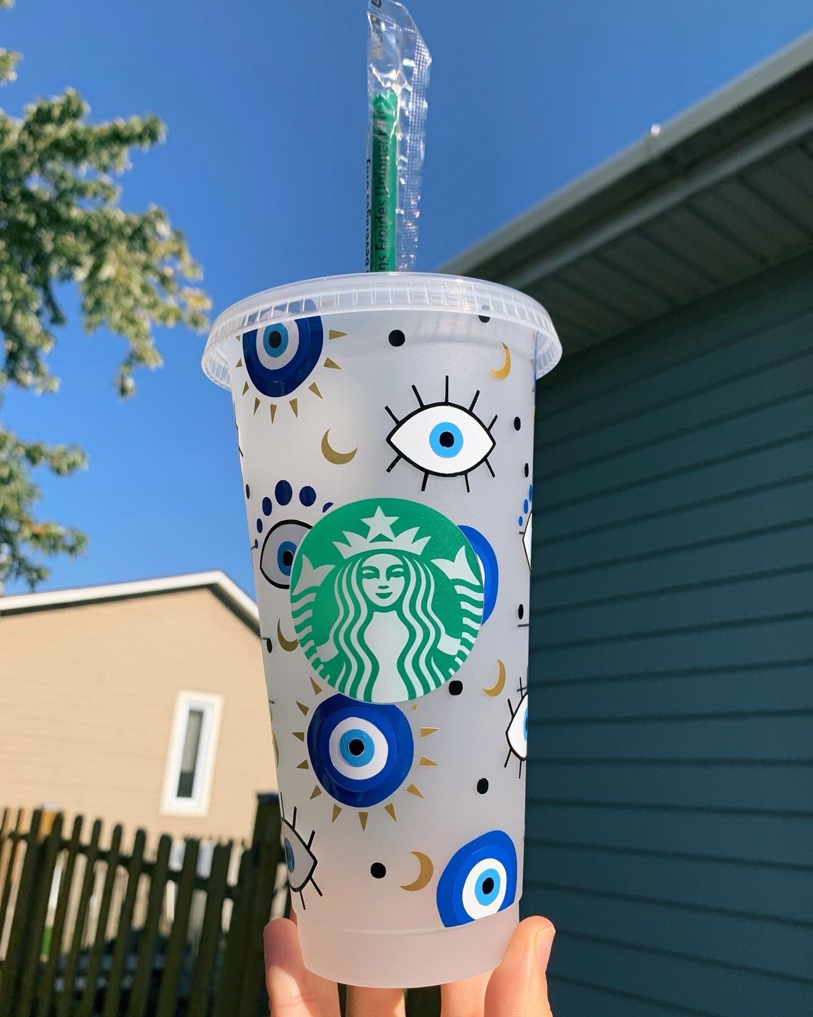 EVIL EYE CUP Evil Eye Starbucks Cup Evil Eye Starbucks | Etsy