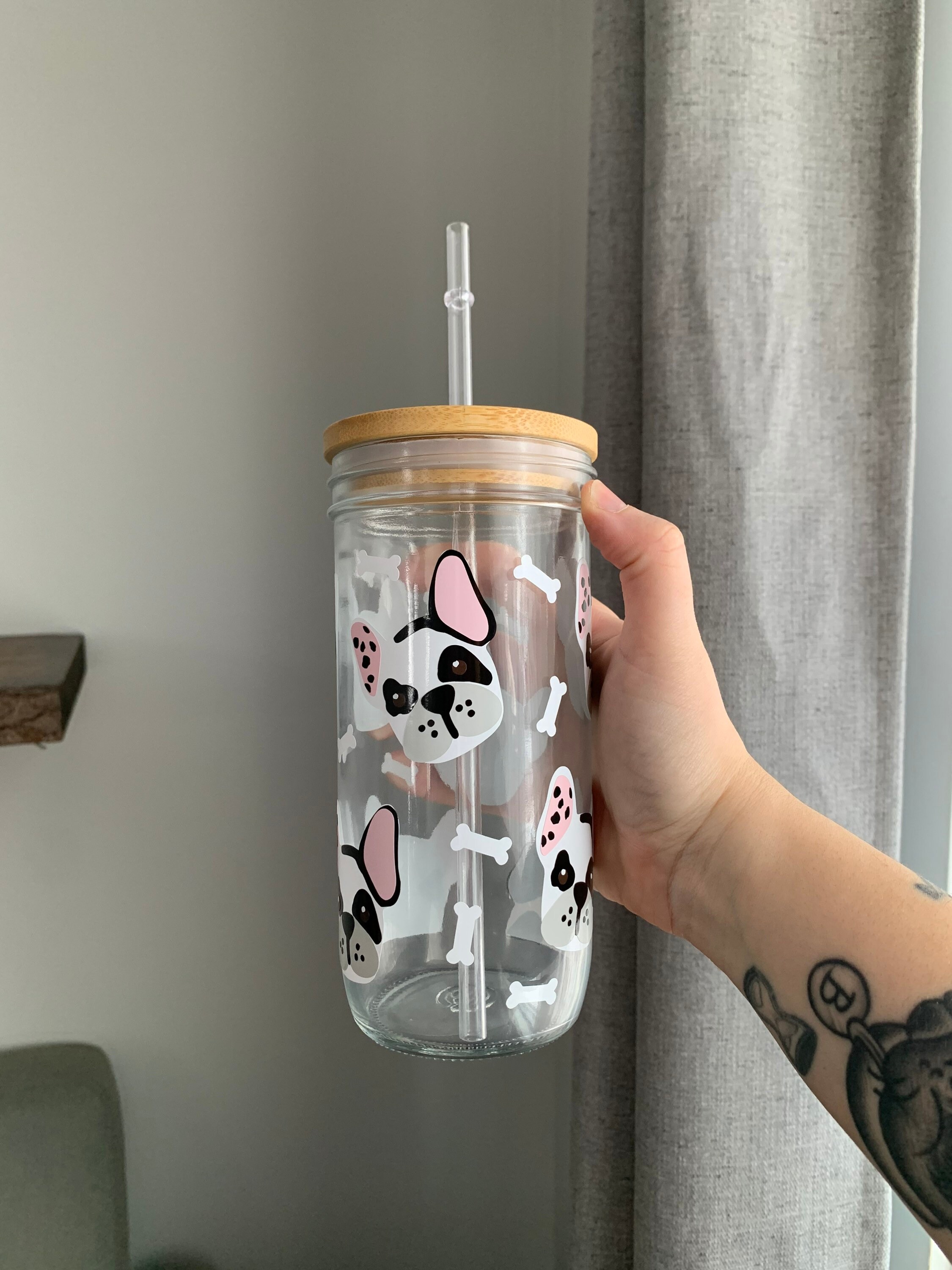 FRENCHIES CUP | Frenchies Glass Cup | French Bulldogs | Glass Cup ...