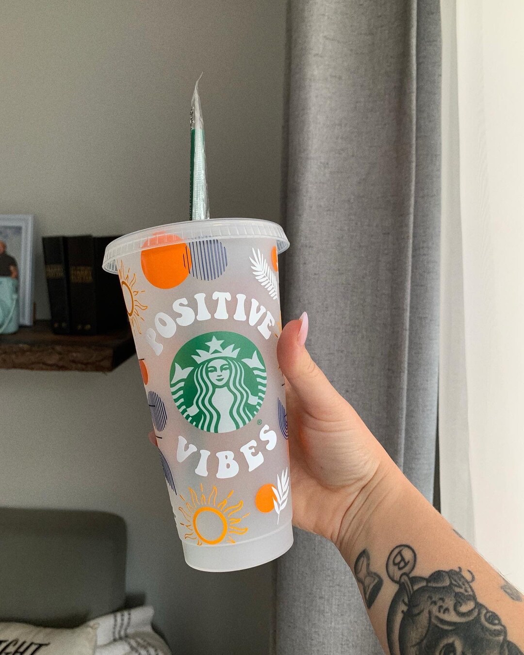 POSITIVE VIBES CUP | Starbucks Cup | Positive Vibes | Boho Cup | Boho ...