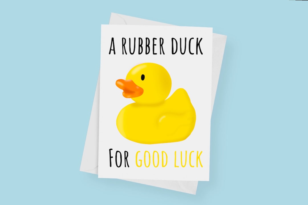Duck Good Luck Rubber Duck Cute Birthday Card Funny Cute Card Ay up Me ...