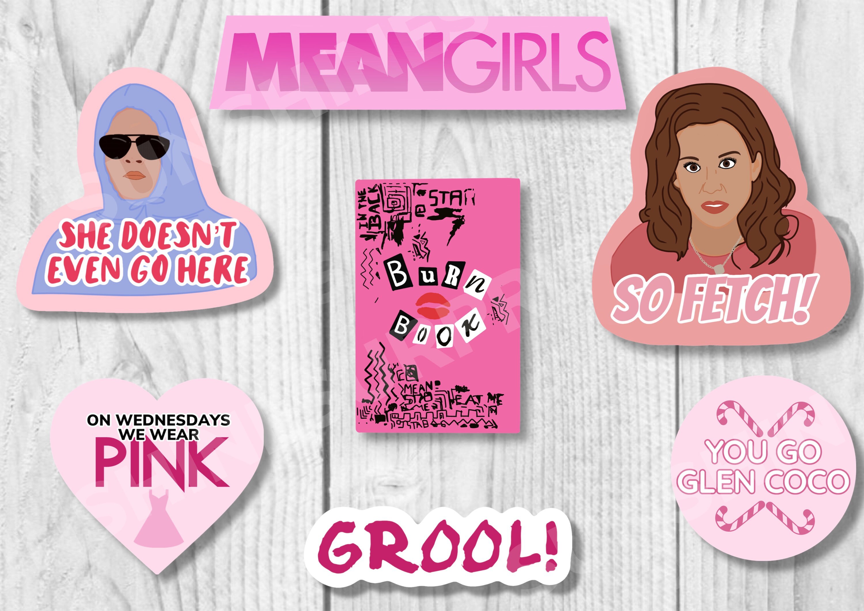 Mean Girls Individual Or 7 Sticker Pack Laptop Planner Phone Etsy