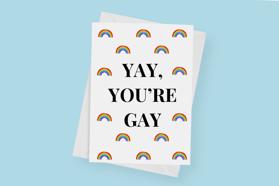Yay You’re Gay Pride Month Greetings Card Queer Gay LGBTQ+ - Etsy