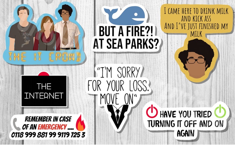 It Crowd Stickers Individual Or 7 Sticker Pack Laptop Phone Etsy Uk