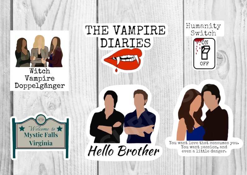 The Vampire Diaries Stickers Individual or 6 sticker pack | Etsy