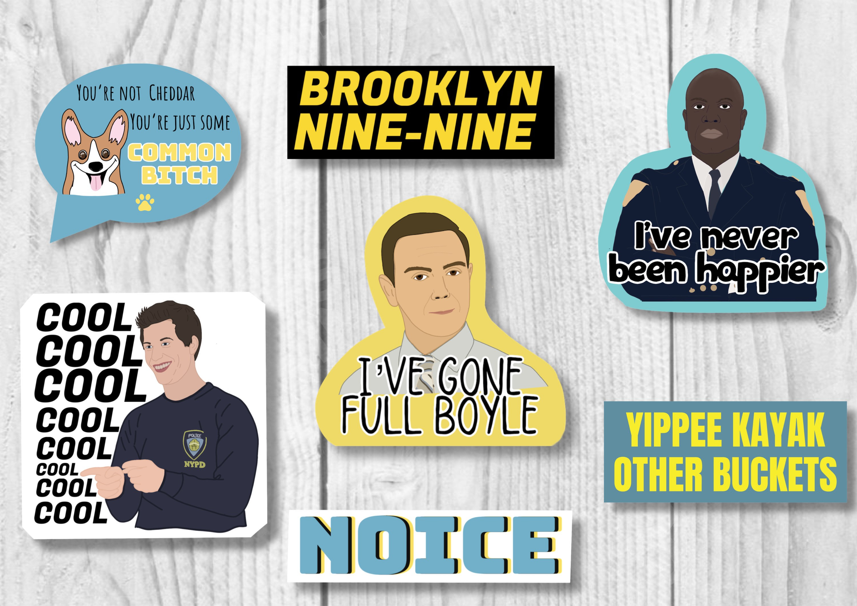 Brooklyn 99 Stickers Individual Or 7 Sticker Pack Laptop Etsy