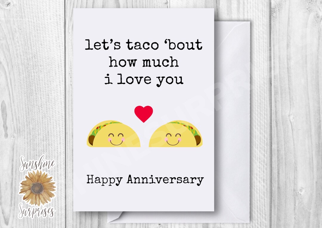 Lets Taco Bout How Much I Love You Anniversary Card - Etsy