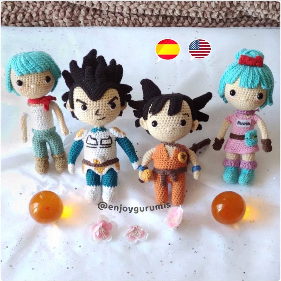 Amigurumi Pattern Son Goku, Bulma and Vegeta - Etsy