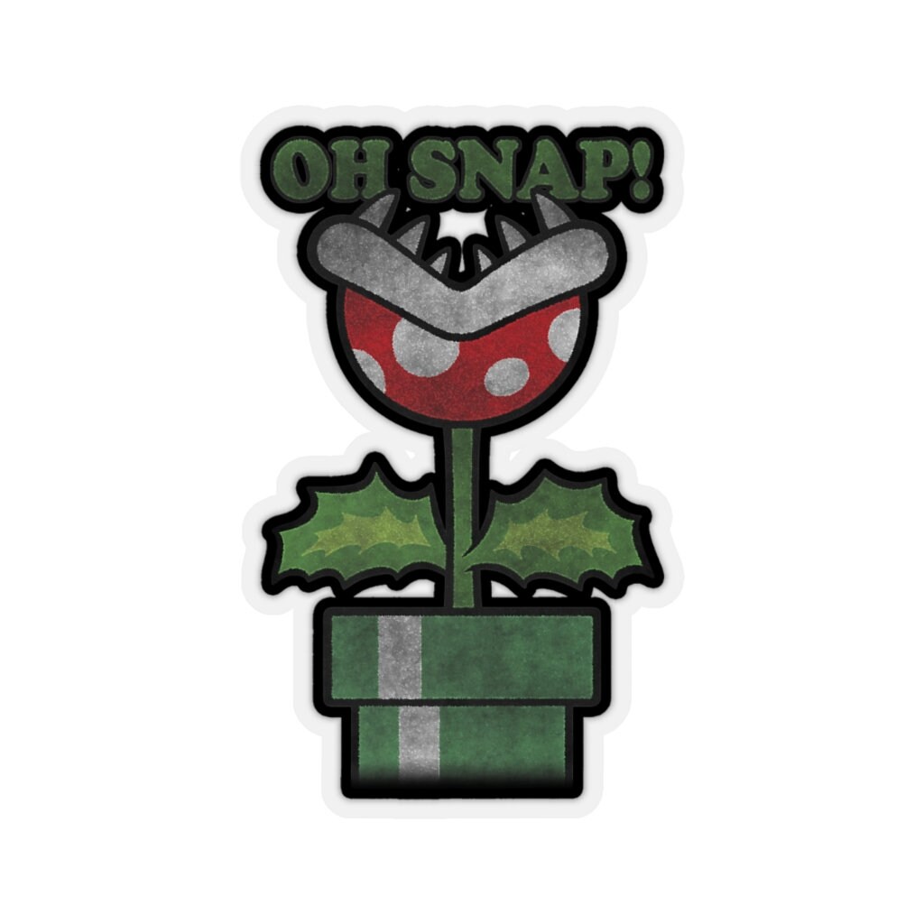 Piranha Plant Oh Snap Cute Funny Kiss Cut Stickers Vinyl Etsy