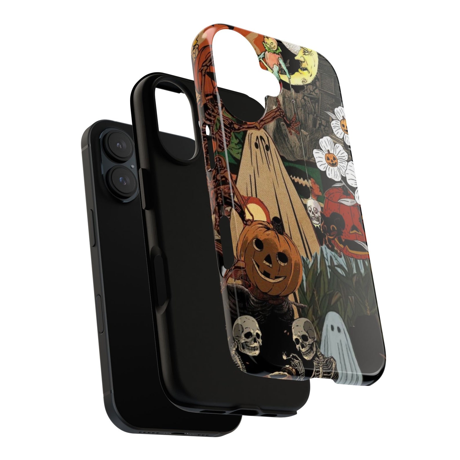 Spooky iPhone 16 Case, Halloween Collage Phone Case, Iphone, Pixel ...