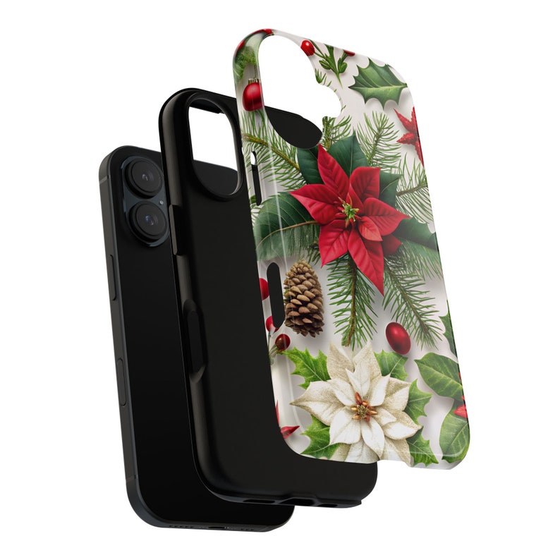 Festive Christmas iPhone 16 Case, Holiday Pointsetta Phone Case, Iphone ...