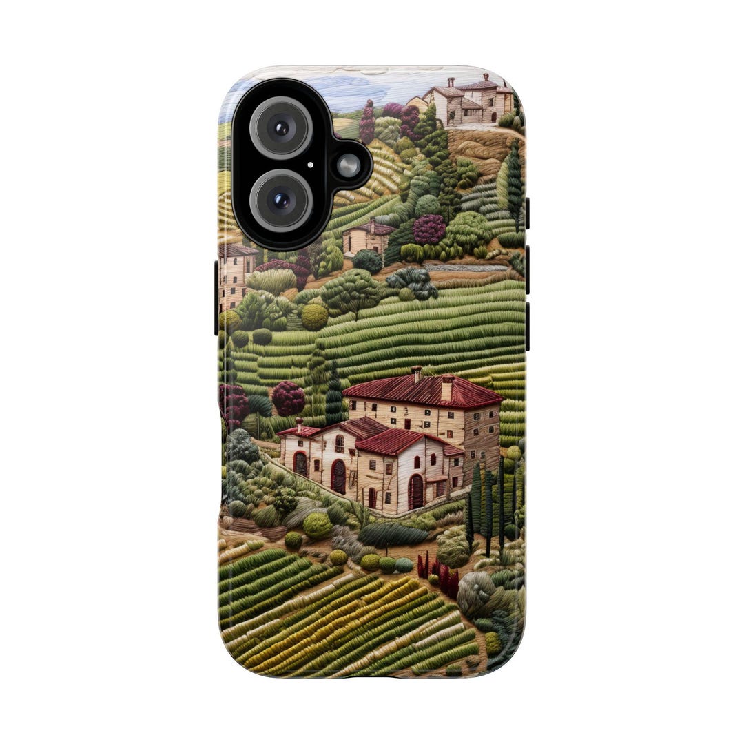 Tuscany Villa Faux Embroidered Phone Case, Italy Travel Aesthetic ...