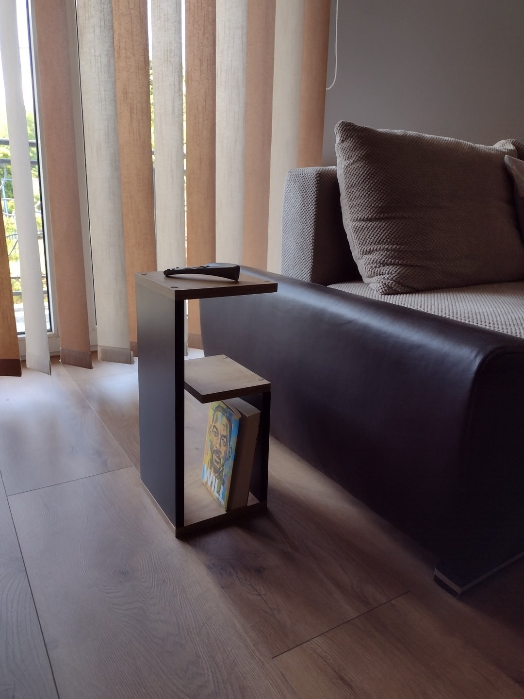 Narrow Bedside Table With Shelf Modern Side Table, Designer Bedside ...