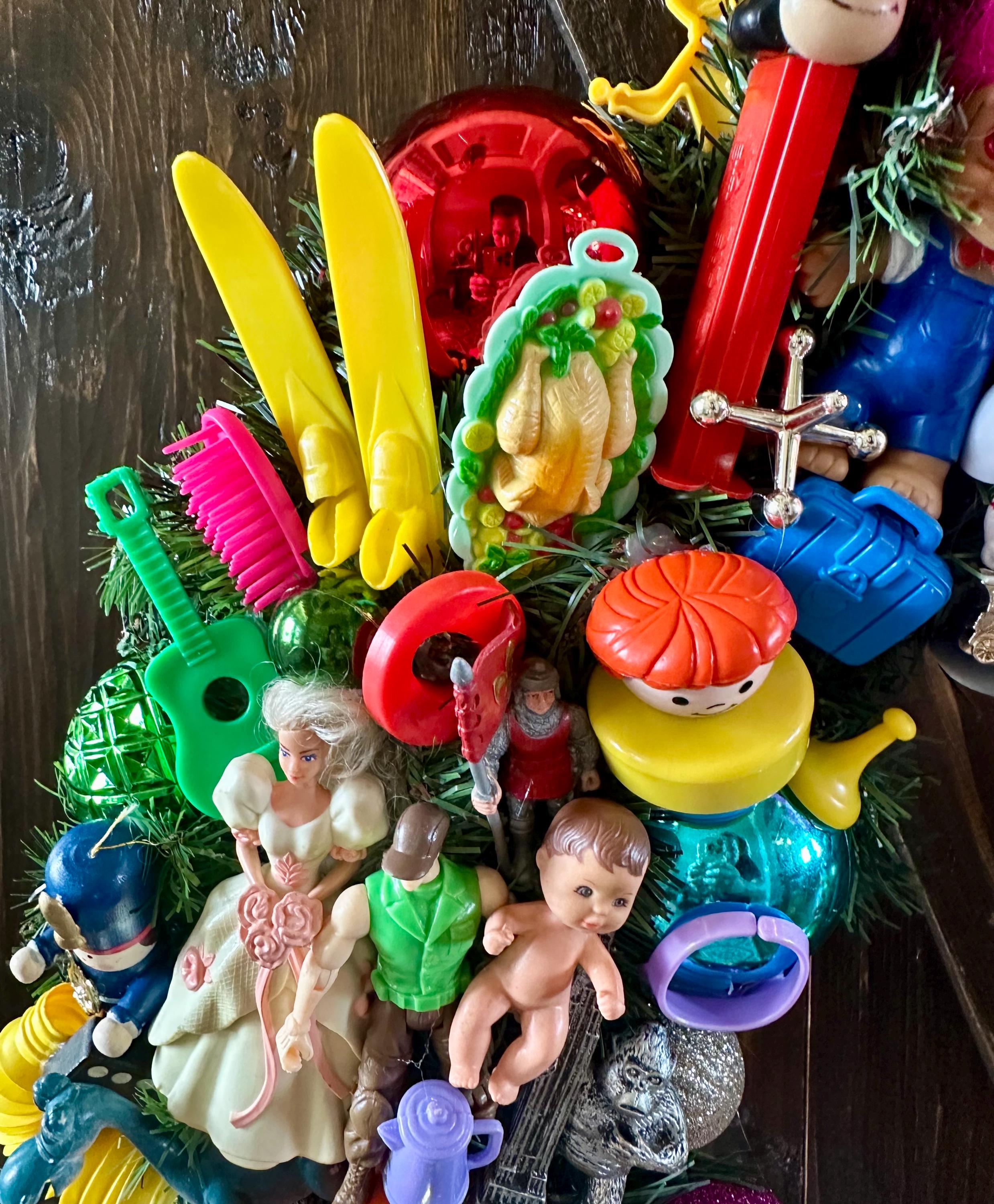 Upcycled Retro 90s Kids 1990's Vintage Toys Christmas Wreath Kitsch ...