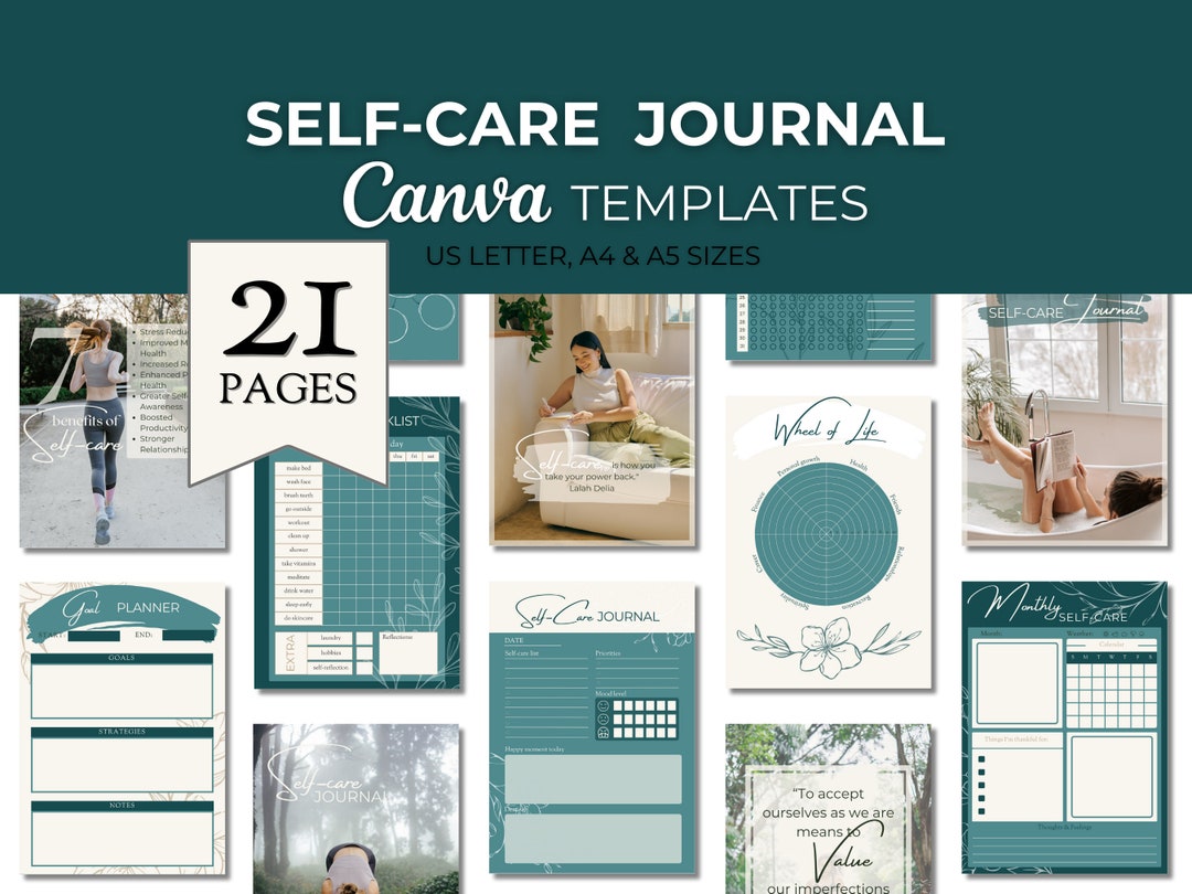 Self-care Journal Canva Template Digital Selfcare Journal Self Care ...