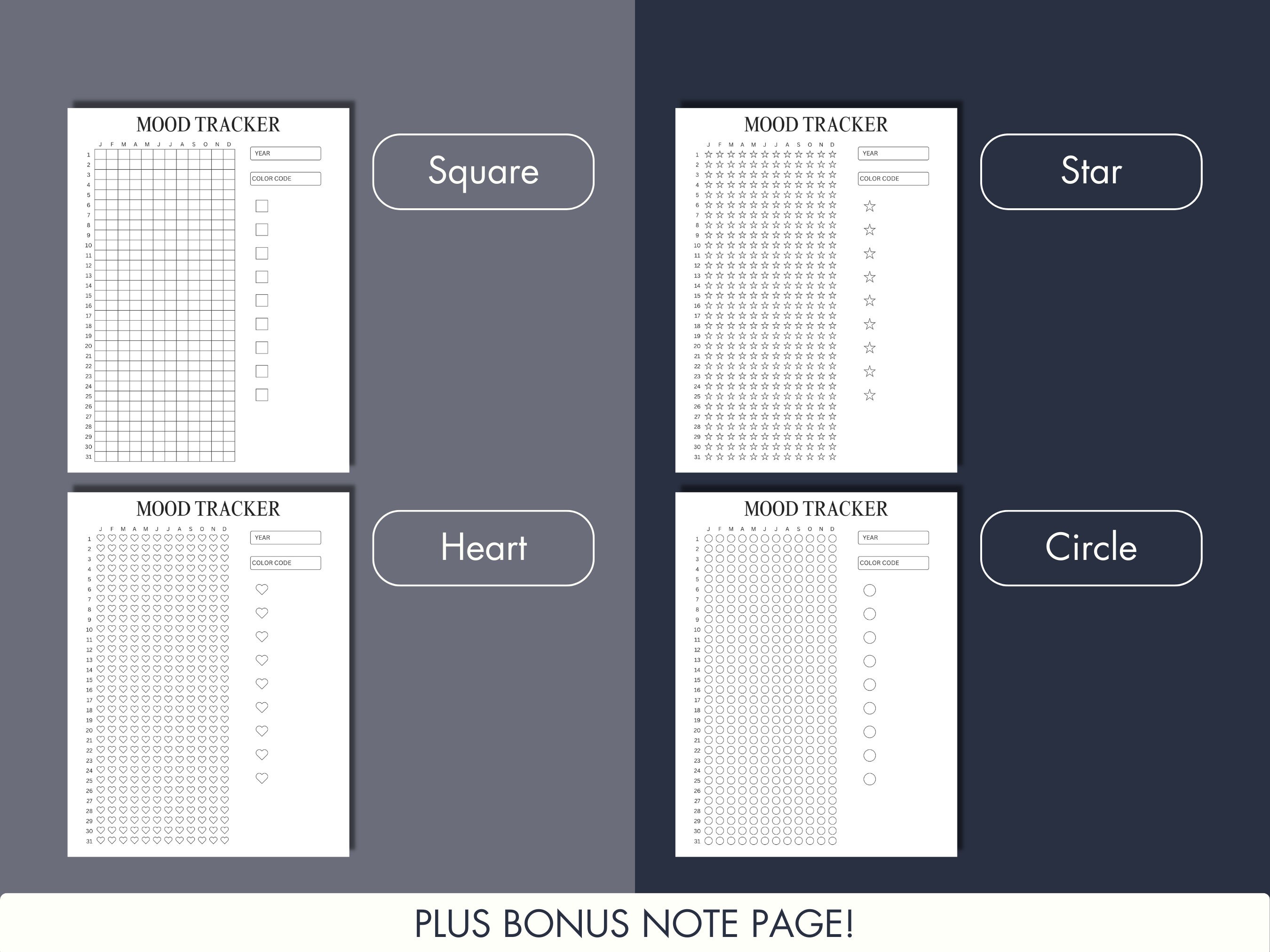 Mood Tracker Printable Mood Tracker Digital Mood Tracker - Etsy Canada