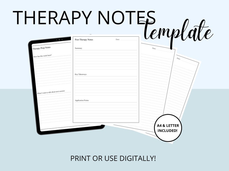 Therapy Notes Printable Therapy Worksheet Mental Health Worksheet ...