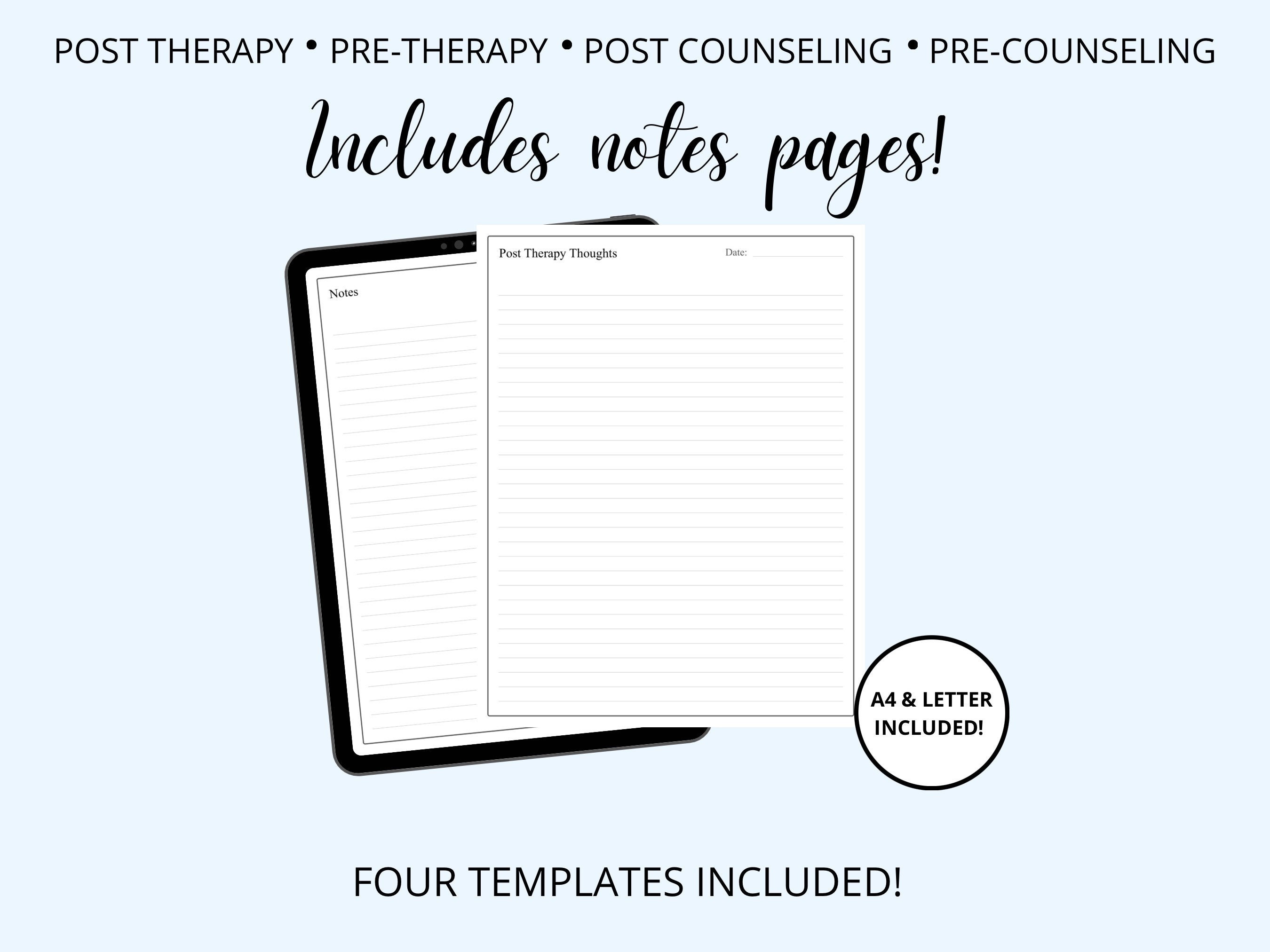 Therapy Notes Printable Therapy Worksheet Mental Health Worksheet ...
