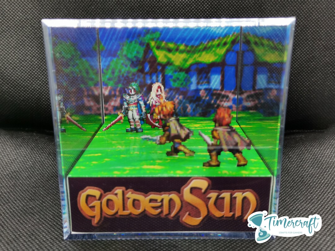 Golden Sun Cubic Diorama, Handmade, Initial Scene Recreation, Gift for ...