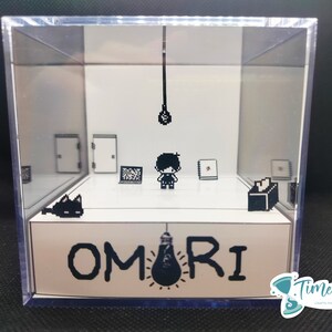 Omori Cube Diorama, White Space, Gift for Gamers, Handmade Gift, Pixel ...