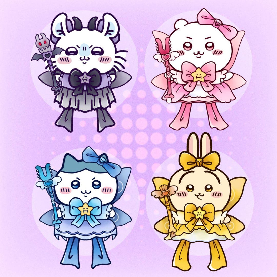 Cute Chiikawa Magical Girls Characters Waterproof Stickers - Etsy